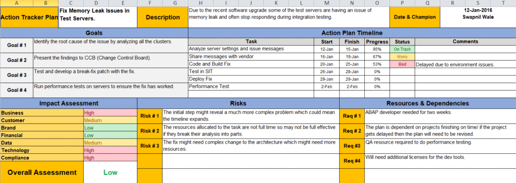 Action Tracker Template Excel – Task Management & Progress Tracking Tool
