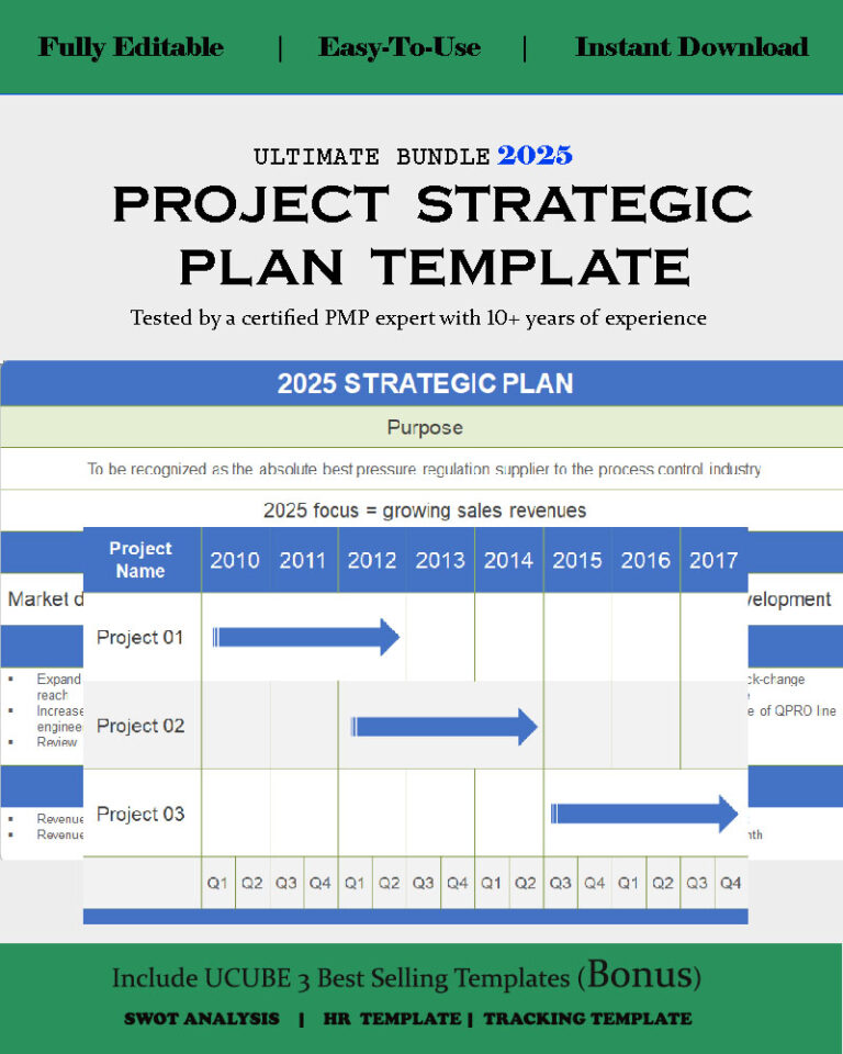 Editable Project Strategic Plan Template in Excel & Word